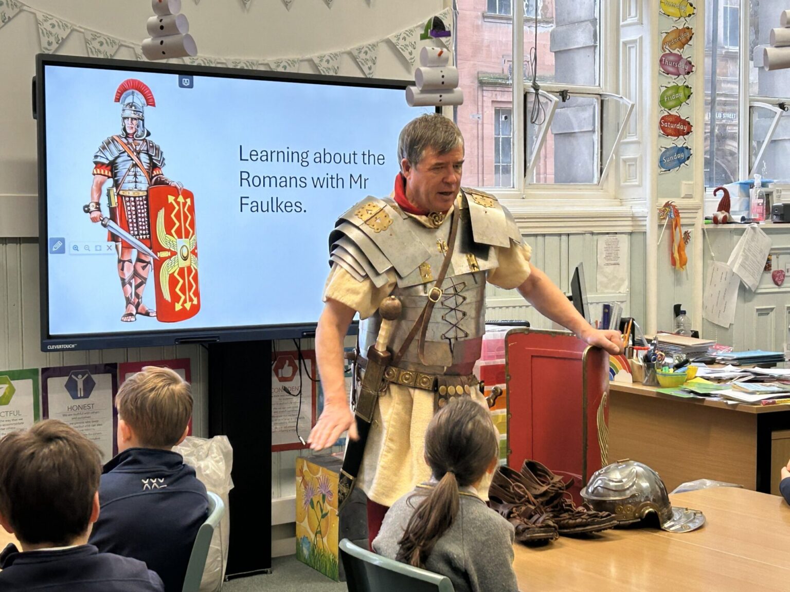 Roman soldier marches into classroom for a History lesson - High School ...